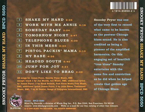 Snooky Pryor - Shake My Hand (1999) - Covers